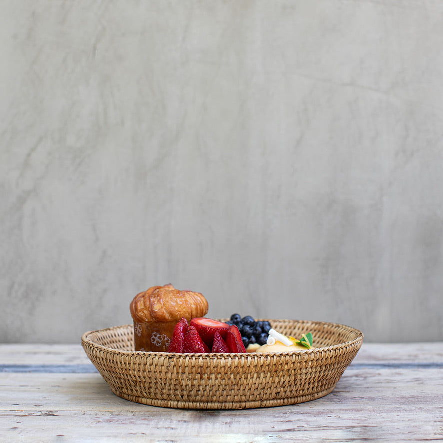 Canasto Redonda Ratán Natural — 30 cm – Simple by Puro